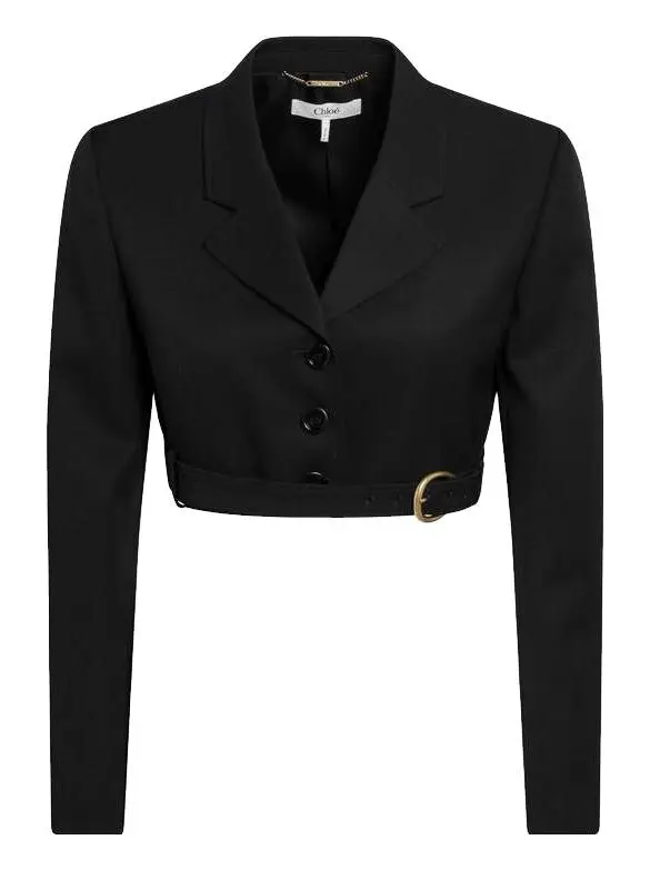 Chloé Cropped Spencer Jacket - Black