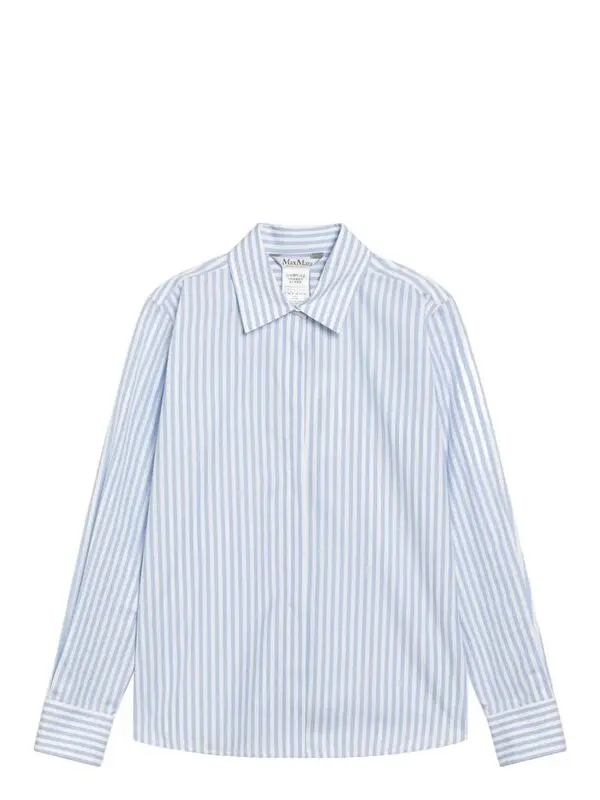 Max Mara Striped Cotton Shirt - Blue
