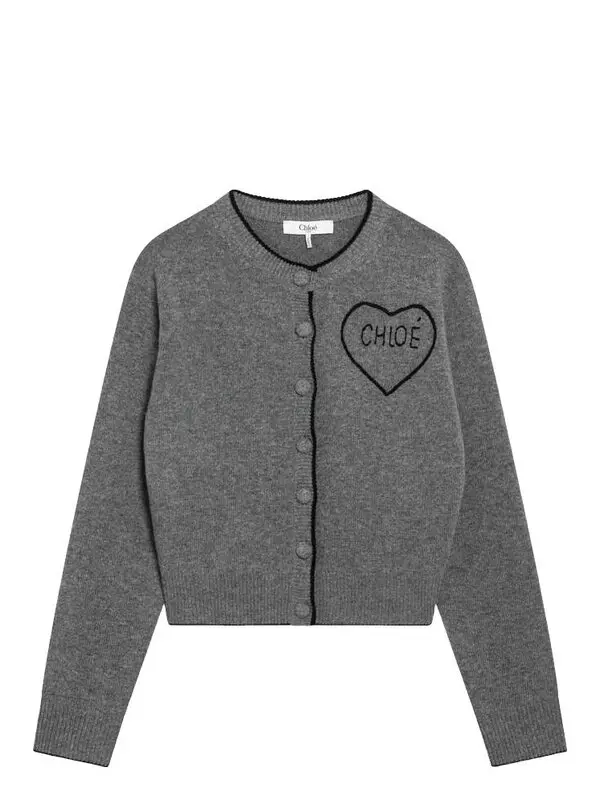 Chloé Wool And Cashmere Cardigan - Grey