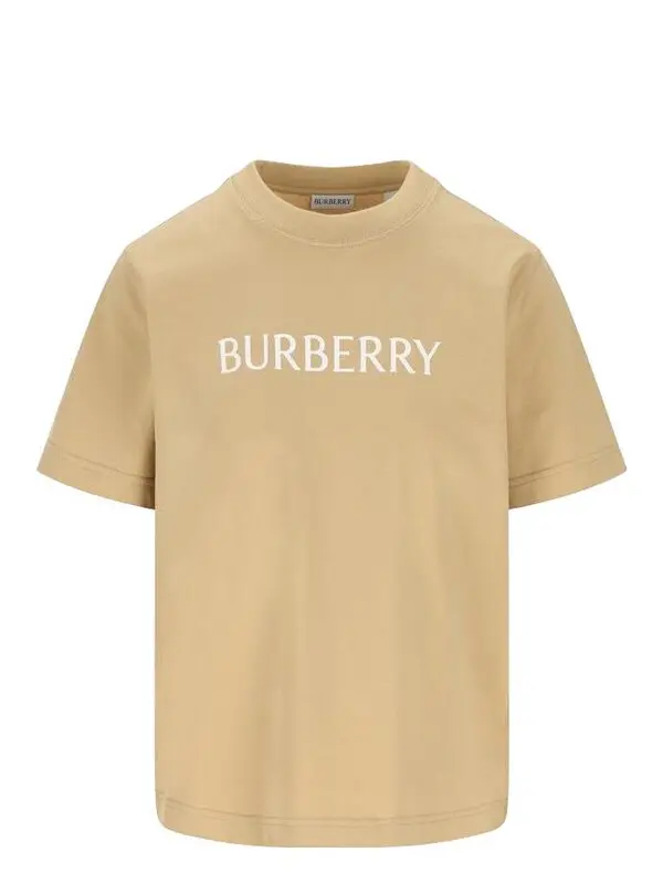 Burberry Cotton T-shirt With Logo - Beige