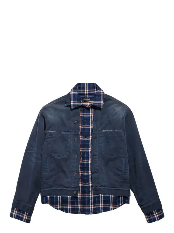 Balenciaga Patched Shirt Jacket - Blue