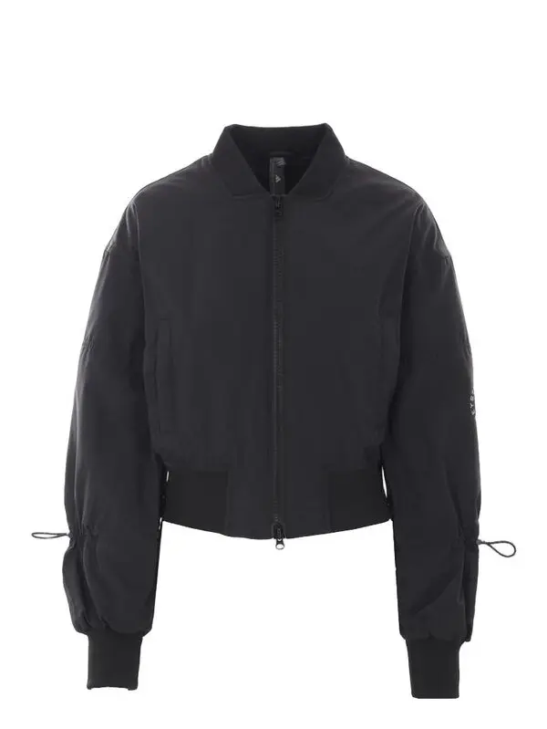 Adidas By Stella McCartney Cropped Padded Bomber Jacket - Black
