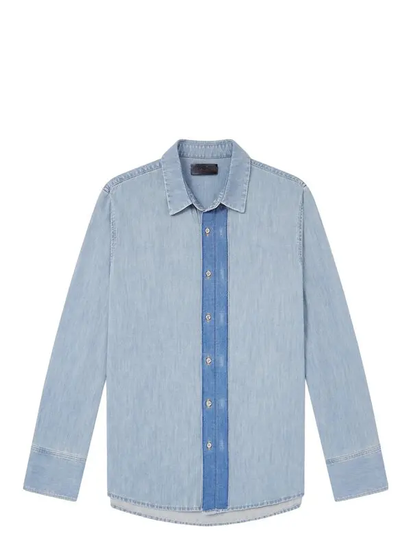 424 Hoorsenbuhs Two-tone Denim Shirt - Blue