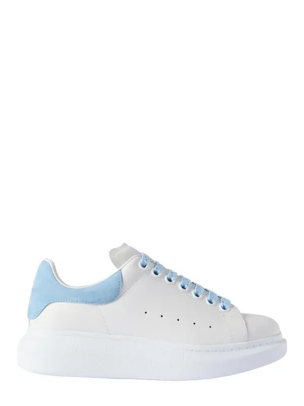 Alexander McQueen Exaggerated-sole Leather Sneakers - Blue