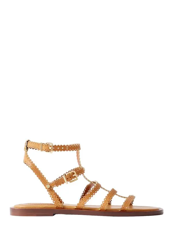 Zimmermann Goldie Leather Sandals - Gold