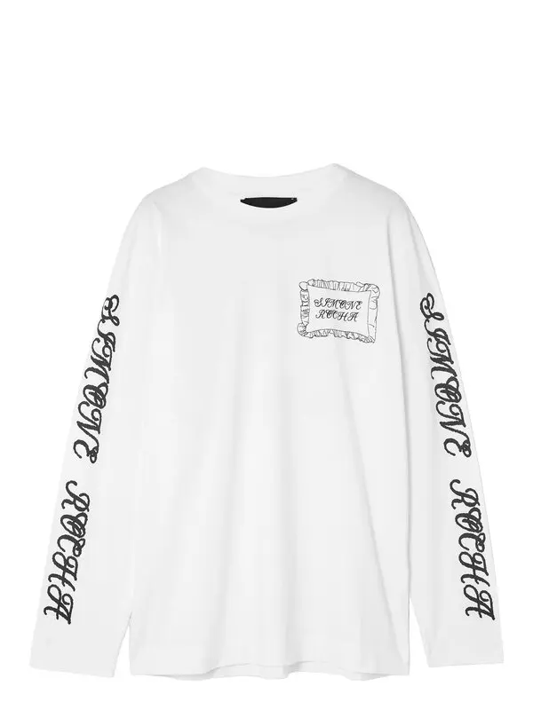 Simone Rocha Printed Cotton-jersey T-shirt - White