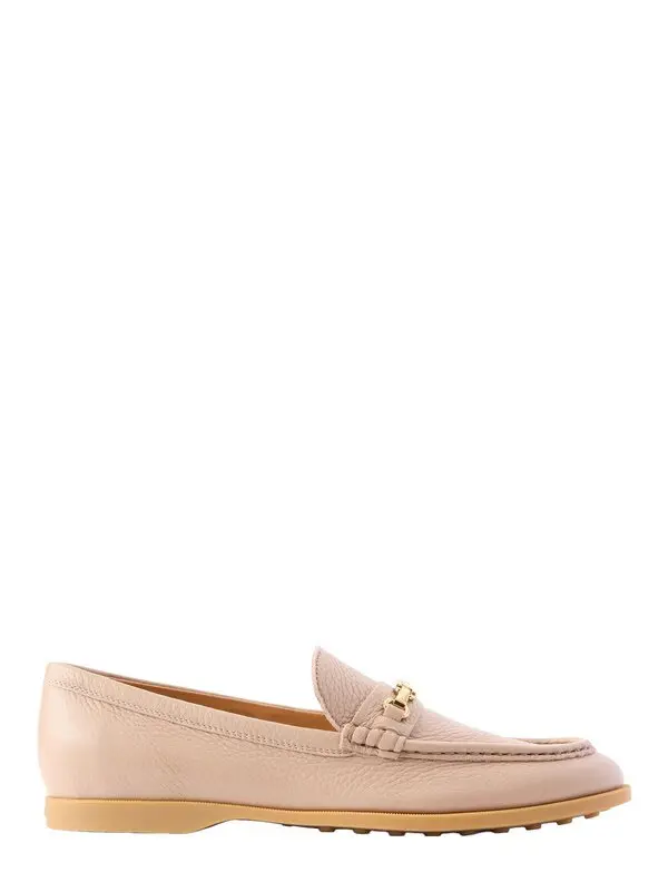 TOD'S Gomma Textured-leather Loafers - Pink