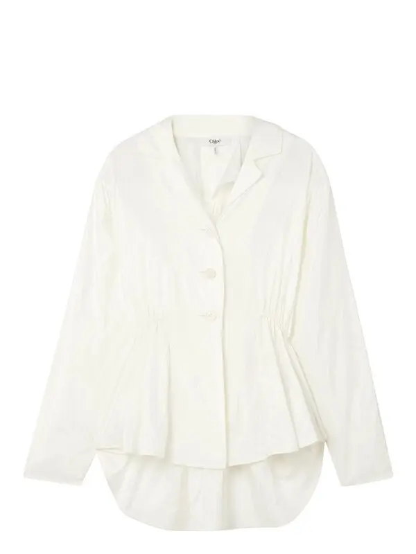 Chloé Gathered Taffeta Jacket - White