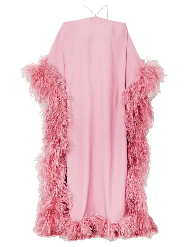 TALLER MARMO Sza Sza Extravaganza Off-the-shoulder Feather-trimmed Gown - Pink
