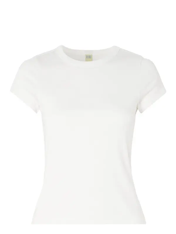 FLORE FLORE Ribbed Organic Cotton-jersey T-shirt - White