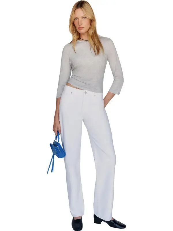 REFORMATION Charlee Low Rise Straight Leg Jeans - Ivory