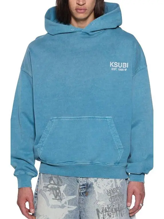 Ksubi Cotton Fleece Hoodie - Blue