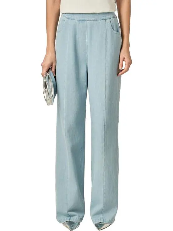 English Factory Pull-on Wide Leg Trouser Jeans - Denim