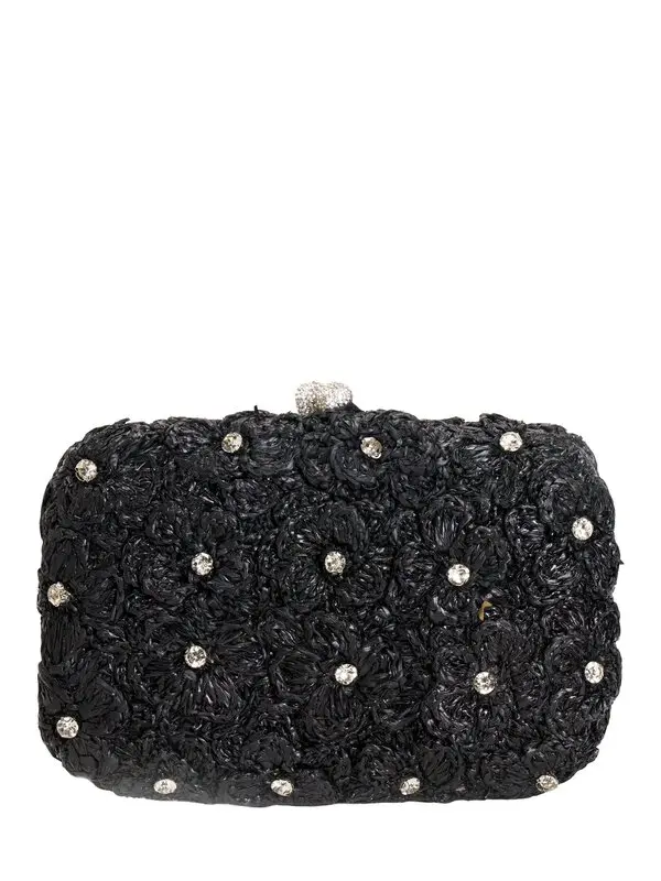 Emm Kuo Ayana Crystal-embellished Raffia Bag - Black