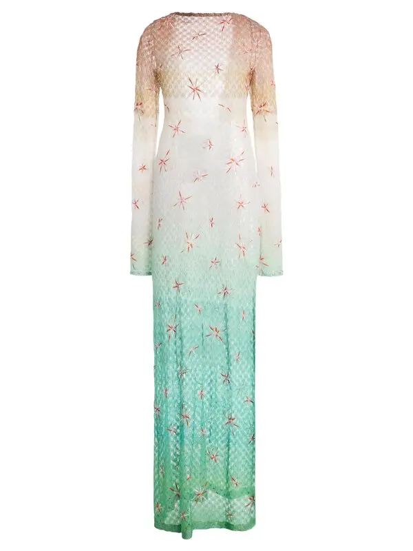Missoni Embroidered Metallic-knit Maxi Cover-up Dress - Multi