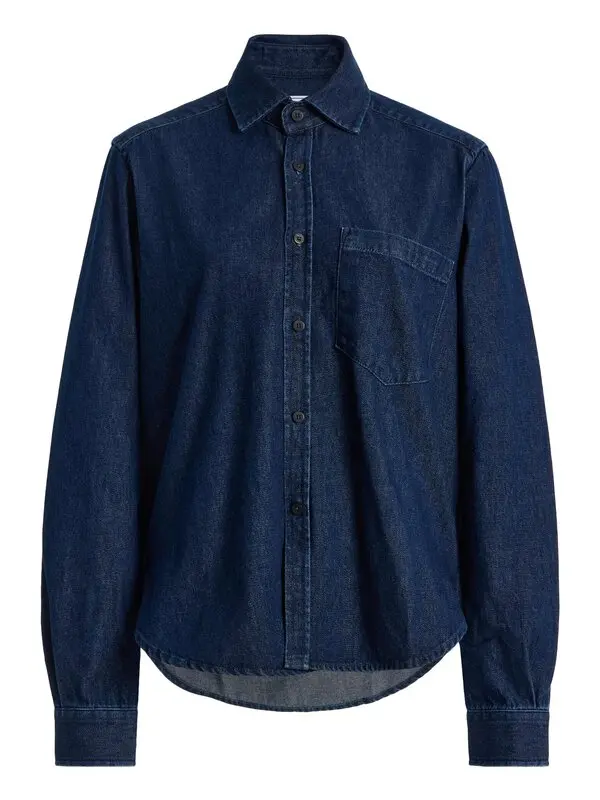 WITH NOTHING UNDERNEATH Exclusive Classic Denim Shirt - Blue