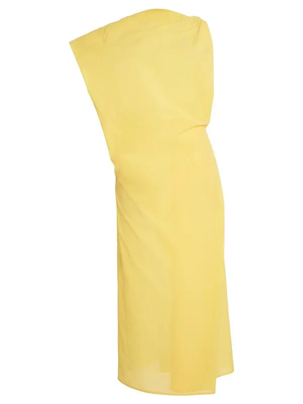 Jacquemus The Draped Cotton-blend Dress - Yellow