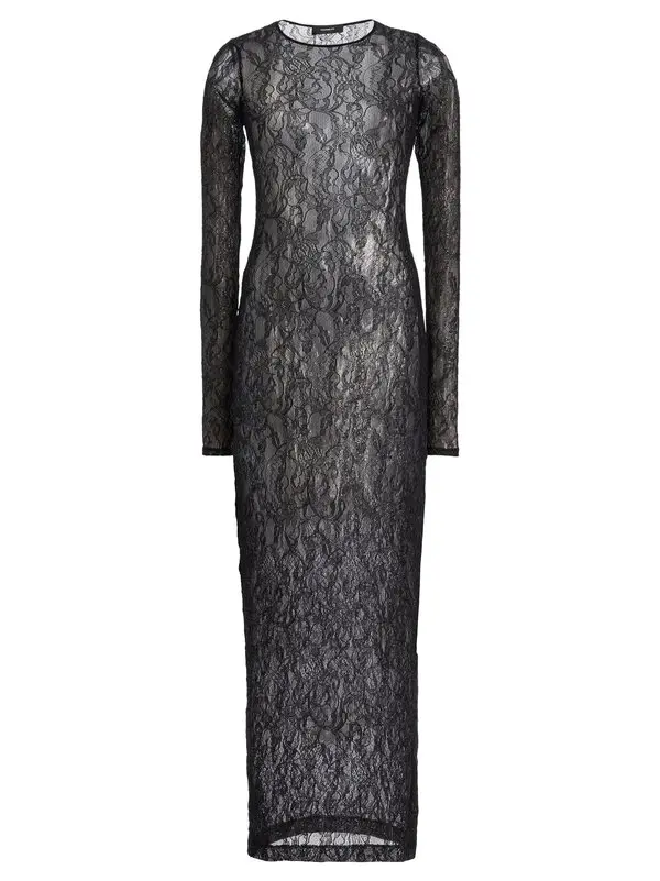 Wardrobe.NYC Lace Midi Dress - Black