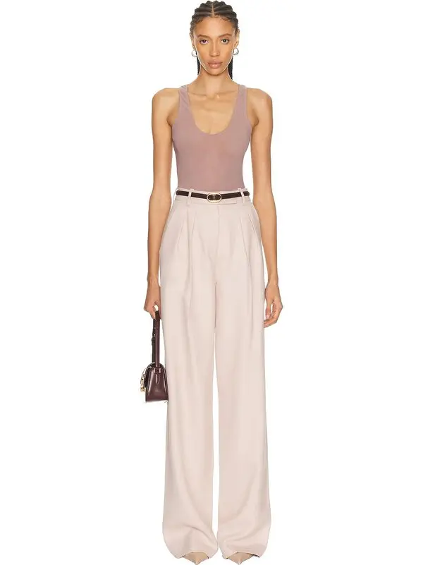 Alex Perry Scoop Singlet Bodysuit - Mink