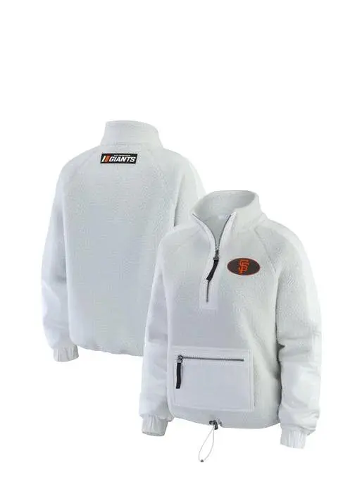 WEAR BY ERIN ANDREWS San Francisco Giants Polar Fleece Quarter-zip Jacket - Gray