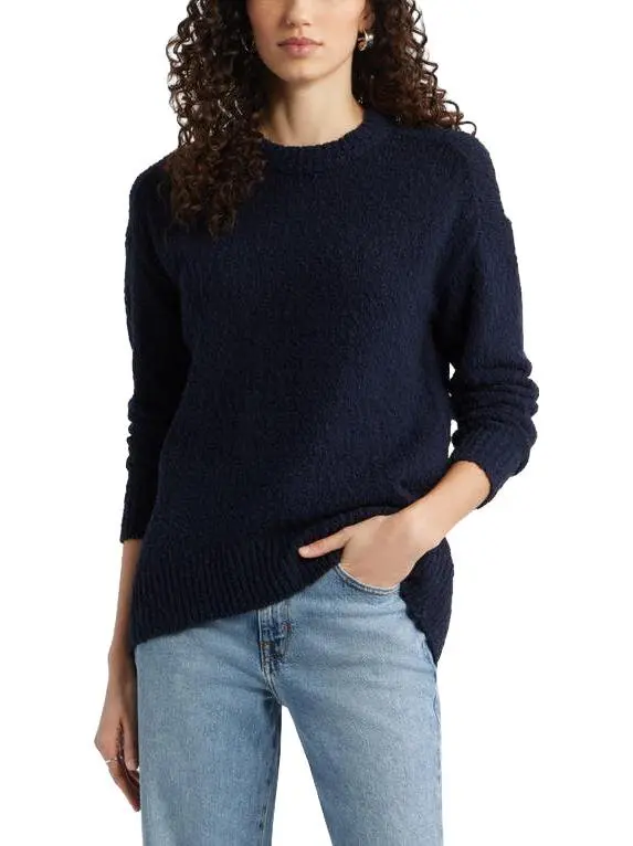 Nordstrom Texture Crewneck Sweater - Navy Night