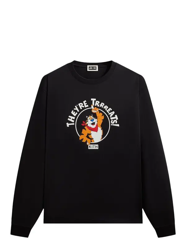 Kith Treats For Kellogg’s Frosted Flakes Cereal & Tony The Tiger Long-sleeve Tee - Black