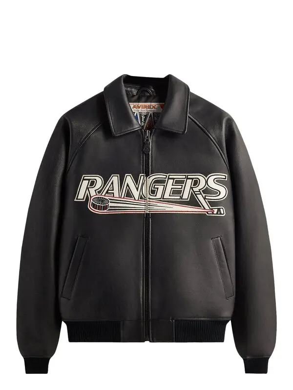 Kith X Avirex New York Rangers Bomber Jacket - Black