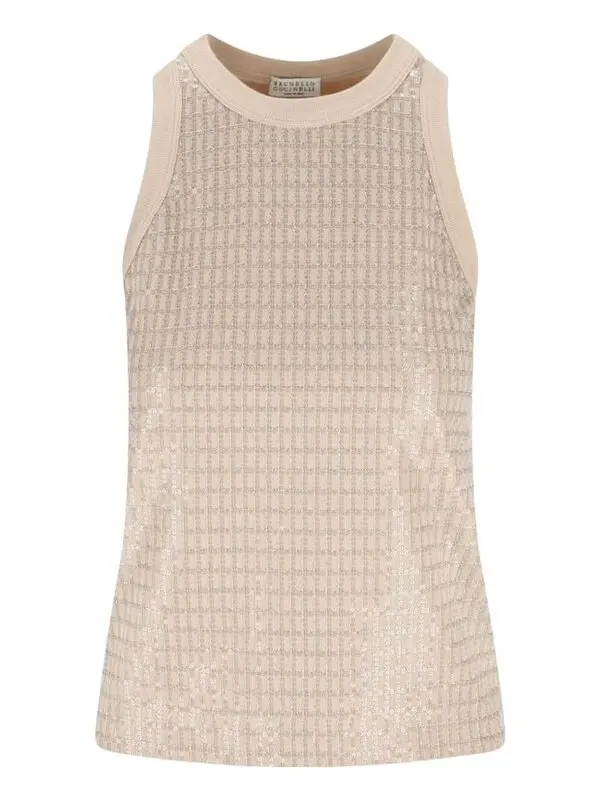 Brunello Cucinelli Cotton Tank Top - Beige