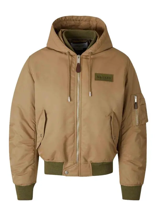 Alexander McQueen Technical Jacket With Hood - Brown