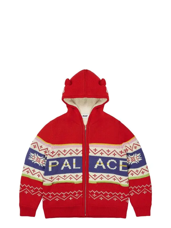 PALACE Loves Me Hooded Knit - Red
