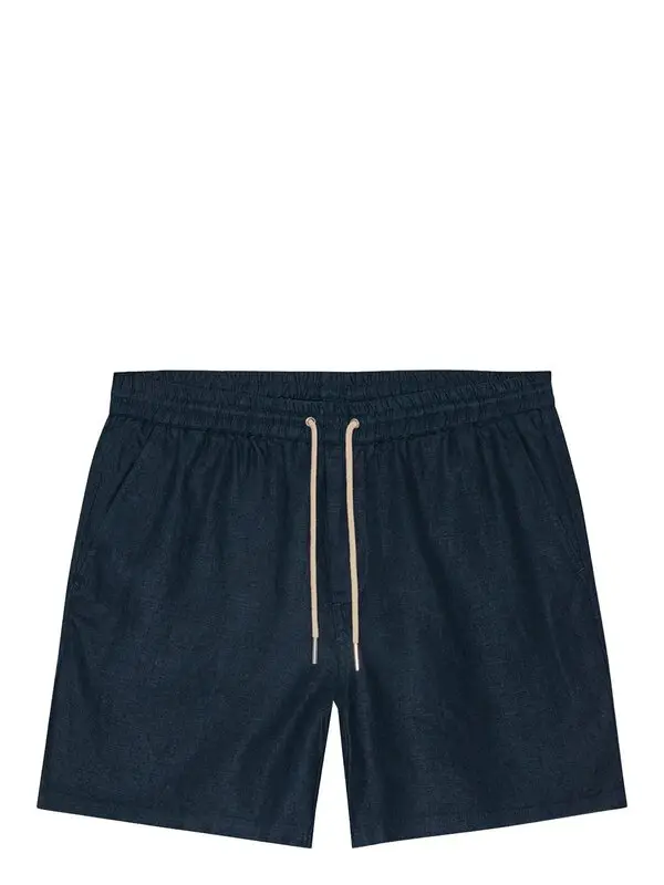 NN.07 Gregor Drawstring Linen Shorts - Navy Blue