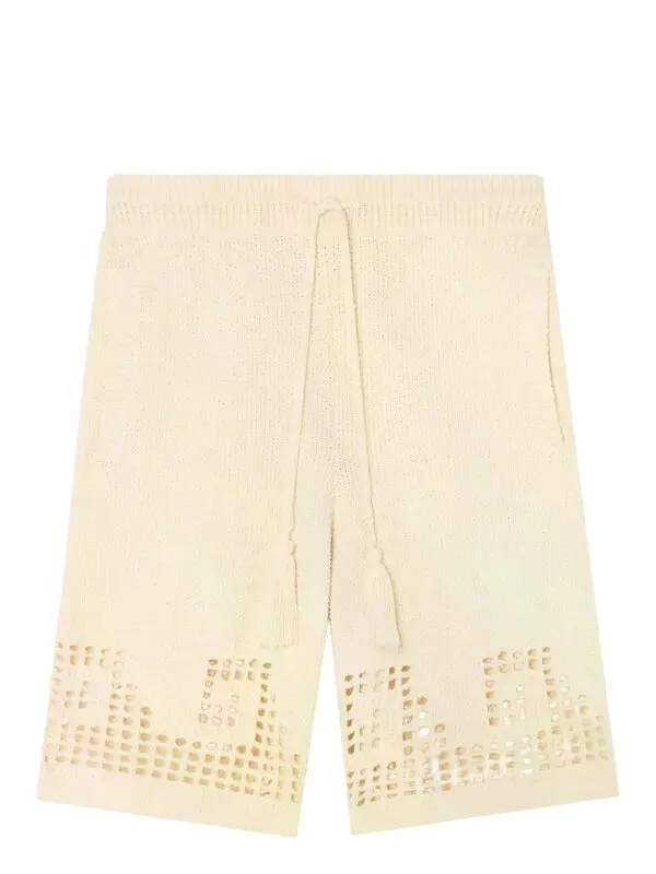 Alanui Where The Wave Begins Openwork Shorts - Neutrals