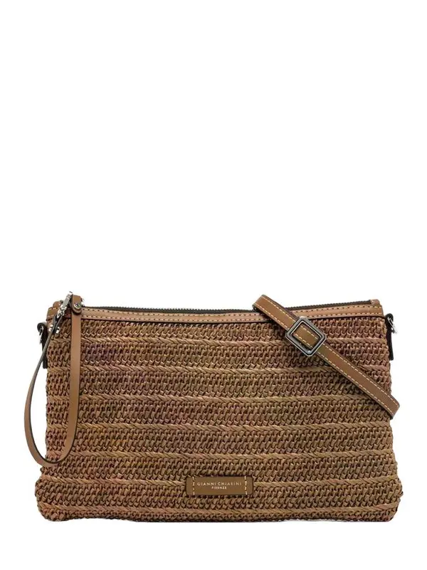 GIANNI CHIARINI Marcella Straw Clutch - Brown