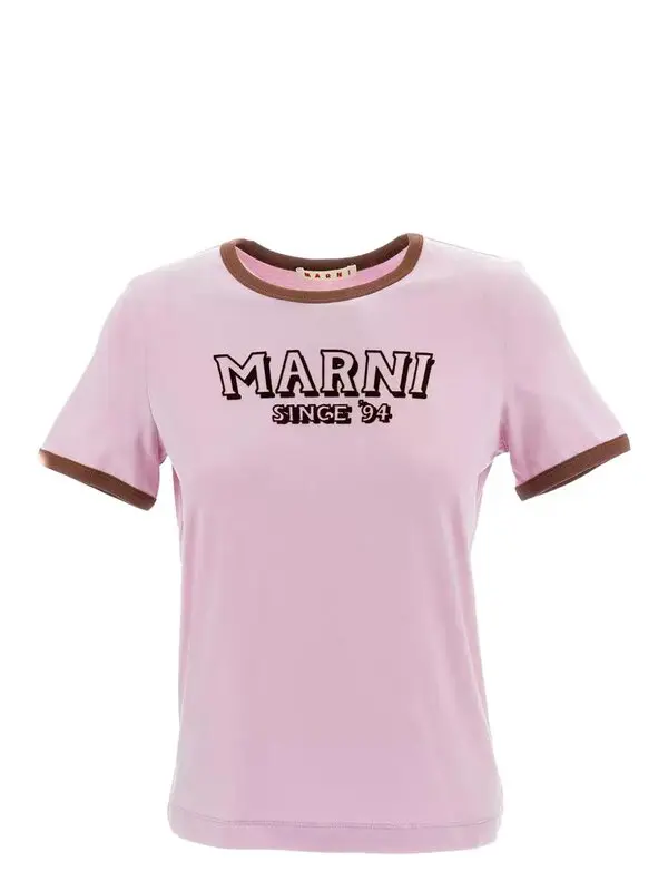 Marni Logo Crew-neck T-shirt - Pink