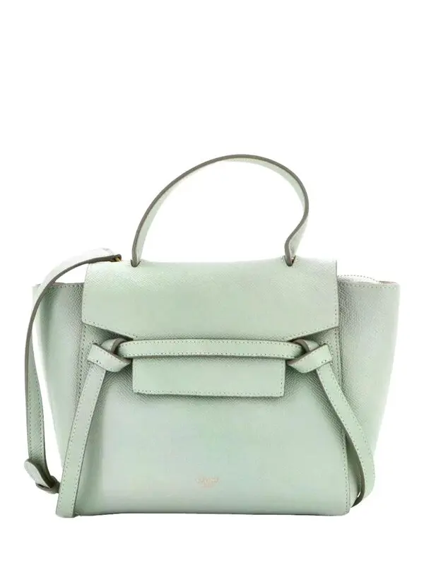 Celine Belt Bag Textured Leather Nano Shoulder Bag - Green