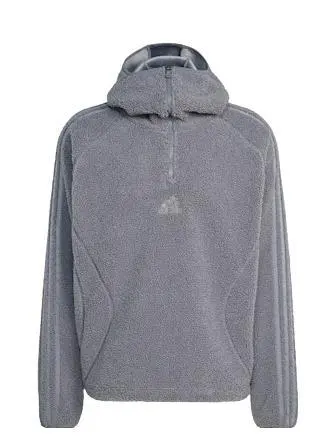Adidas Teamgeist Fleece 1/4 Zip Hoodie - Grey Strata