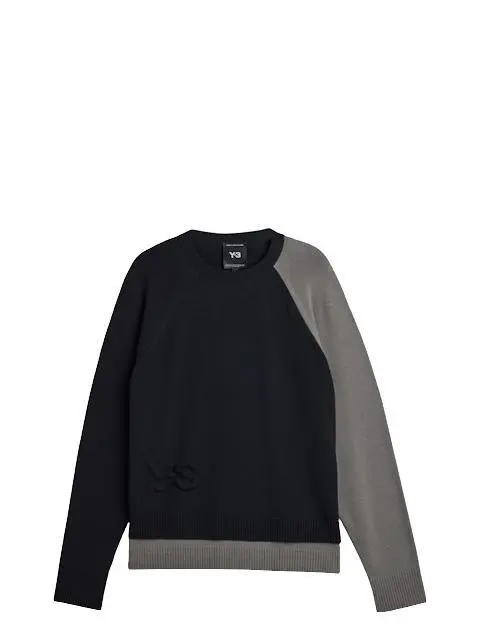 Adidas Y3 Logo Knit Crewneck Sweatshirt - Black