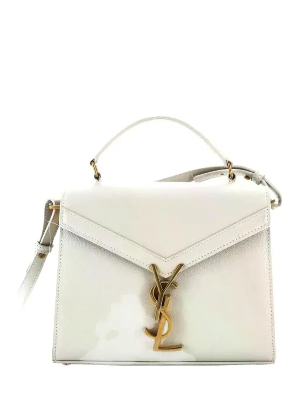 Saint Laurent Cassandra Top Handle Mini Shoulder Bag - Neutrals