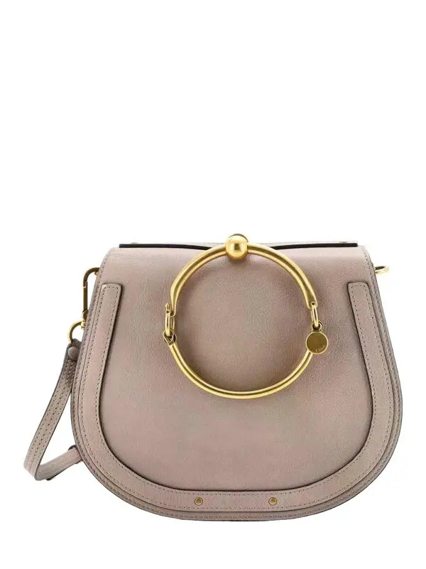 Chloé Nile Leather Medium Crossbody Bag - Grey