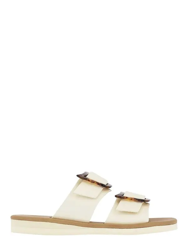 ANCIENT GREEK SANDALS Clio Rainbow Wedge Sandals - Off White / Tortoise Shell