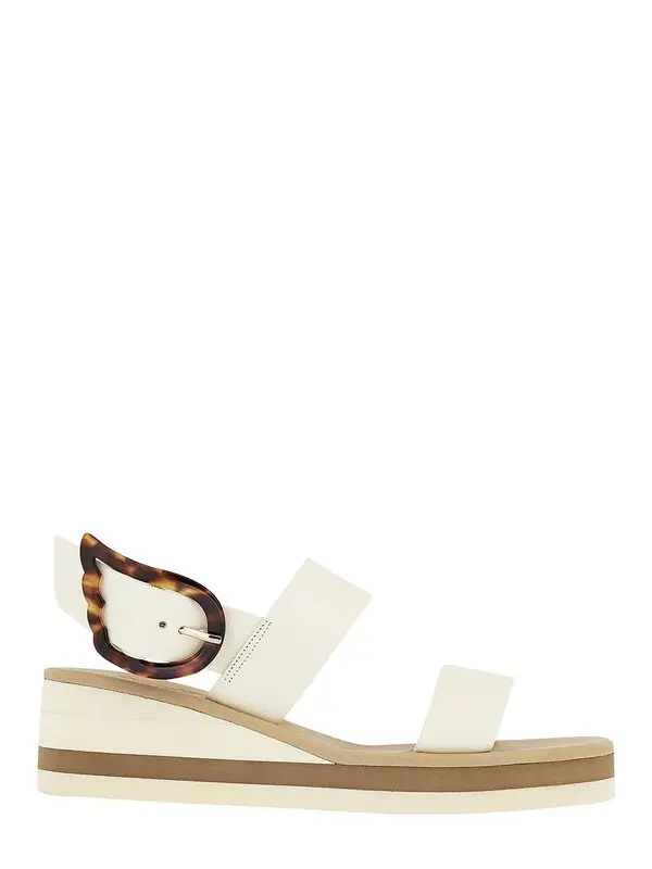 ANCIENT GREEK SANDALS Clio Rainbow Wedge Sandals - Off White / Tortoise Shell