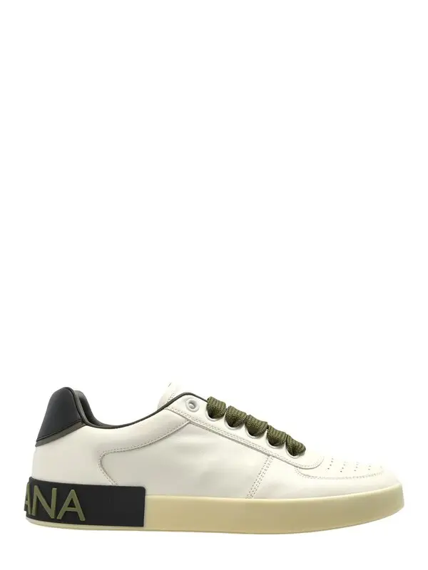 Dolce & Gabbana Portofino Leather Sneakers - Cream
