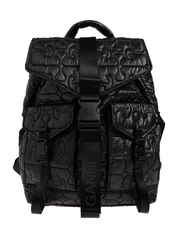 GANNI Quilted Backpack - Black