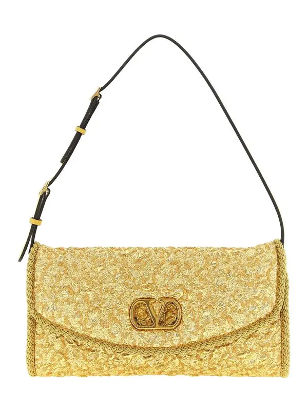 Valentino Garavani Small 'devain' Shoulder Bag - Gold