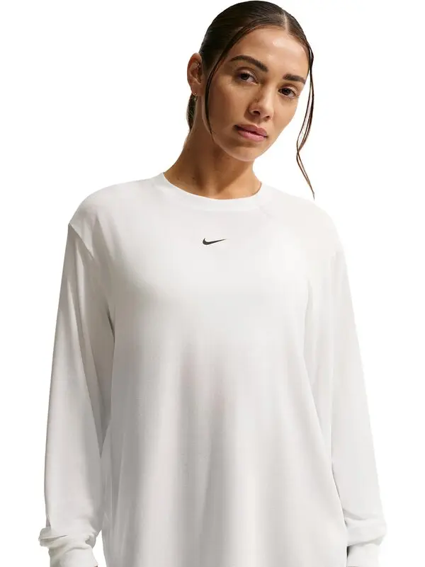 Nike One Relaxed Dri-fit Long-sleeve Top - White