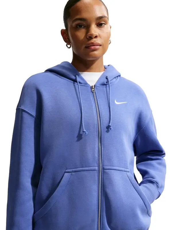 Nike Sportswear Phoenix Fleece Oversized Full-zip Hoodie - Blue