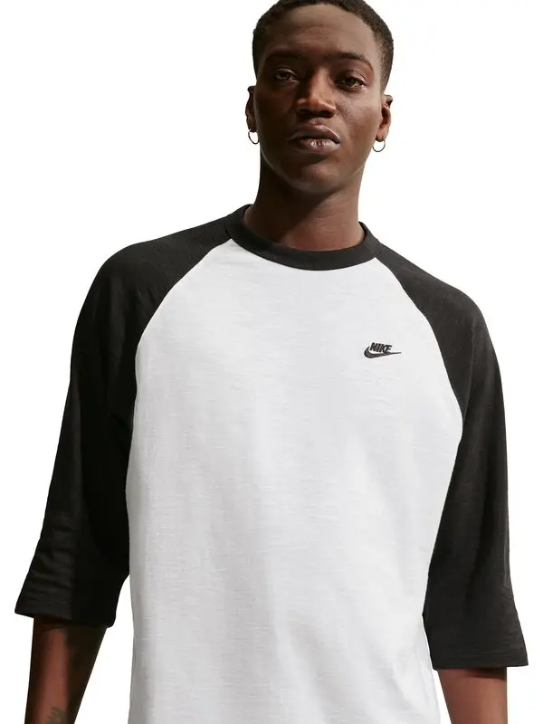 Nike Sportswear Club 3/4-sleeve Raglan Top - Black