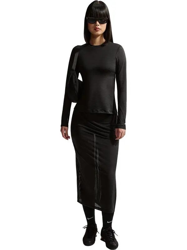 Nike Sportswear Slim Sheer Midi Skirt - Black