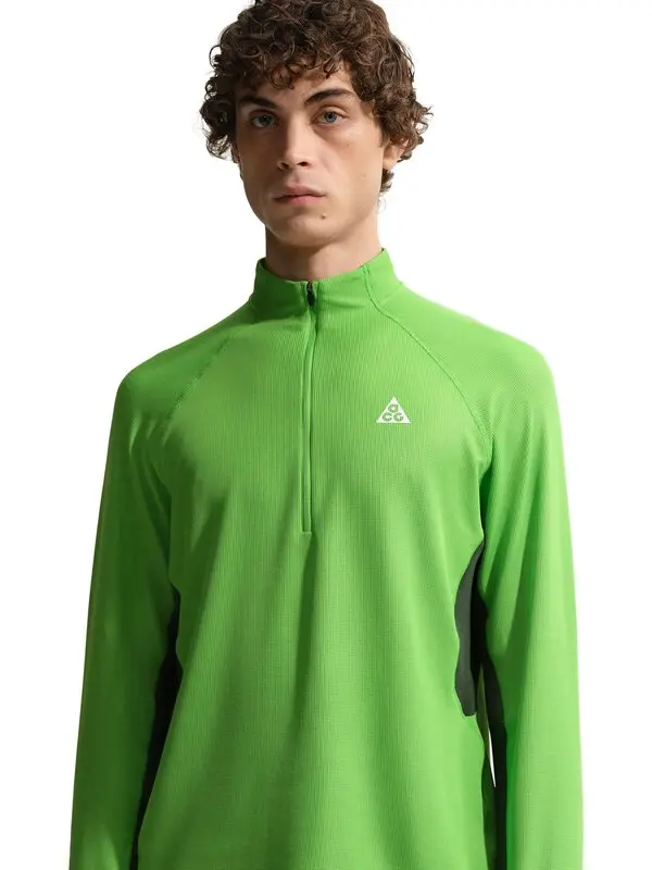 Nike Dri-fit Mid-layer 1/4-zip Trail Running Top - Green
