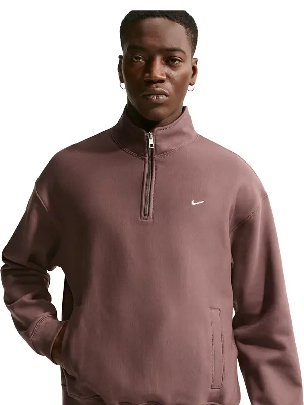 Nike Solo Swoosh Fleece Quarter-zip Top - Purple